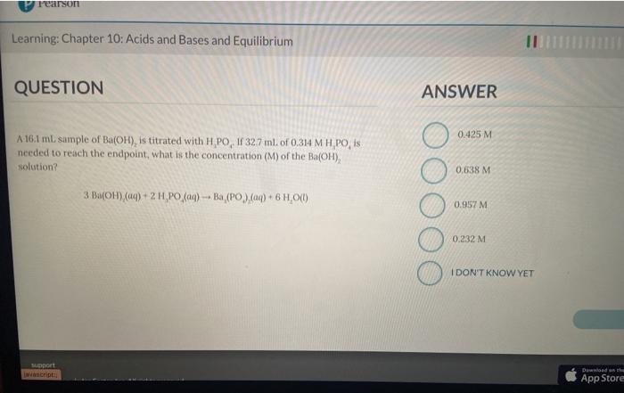 Solved Pearson Learning: Chapter 10: Acids and Bases and | Chegg.com
