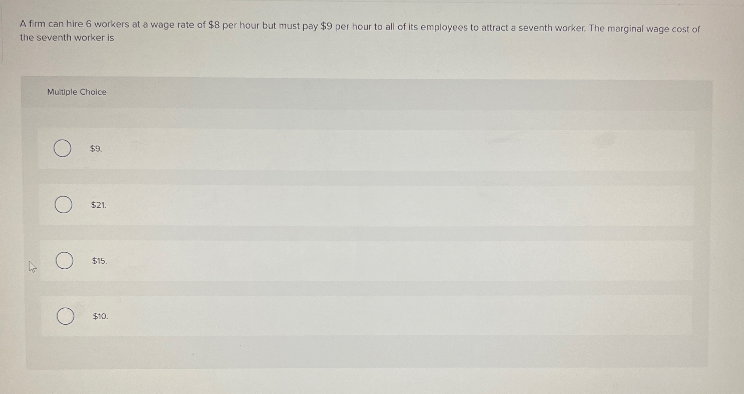 Solved A firm can hire 6 ﻿workers at a wage rate of $8 ﻿per | Chegg.com