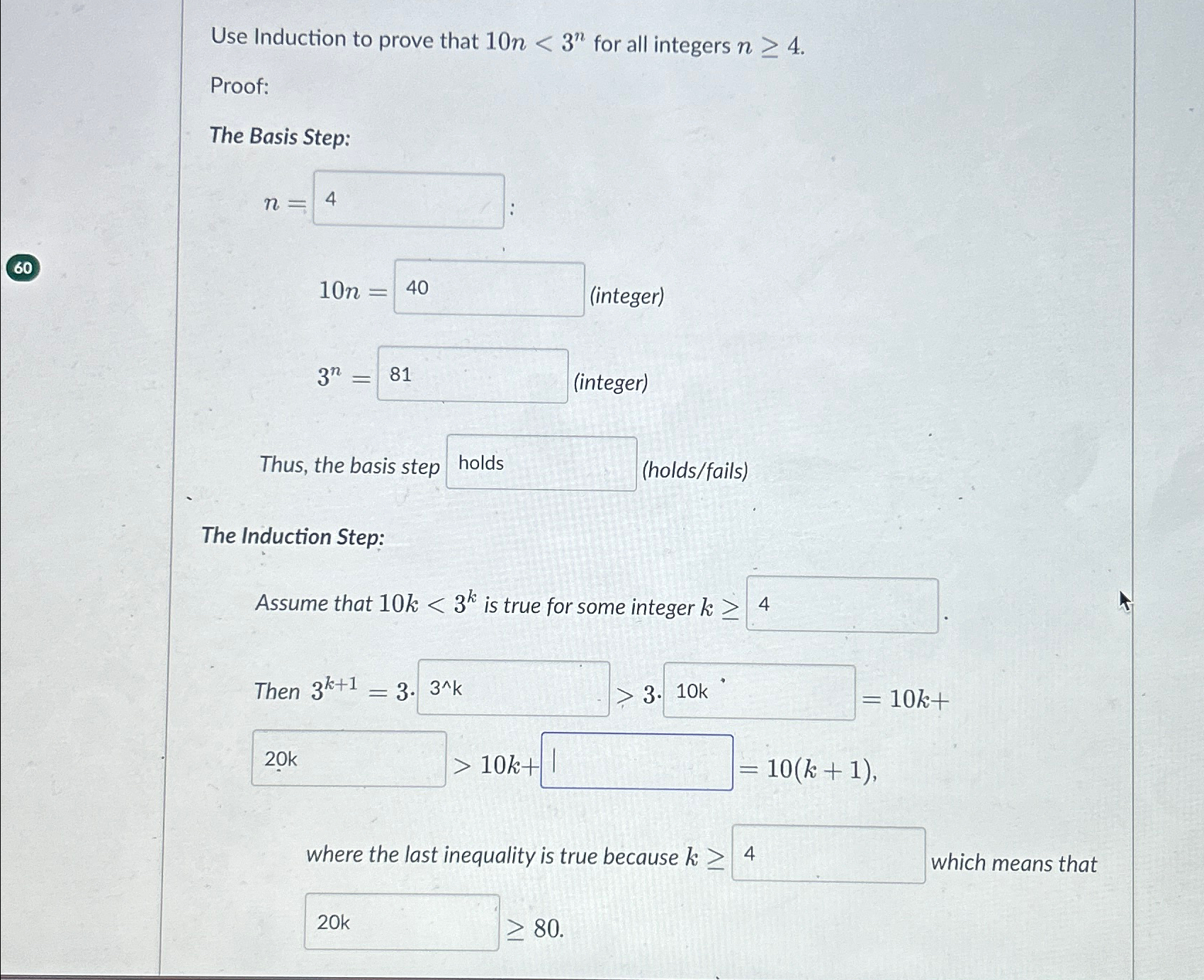 Solved Use Induction to prove that 10n