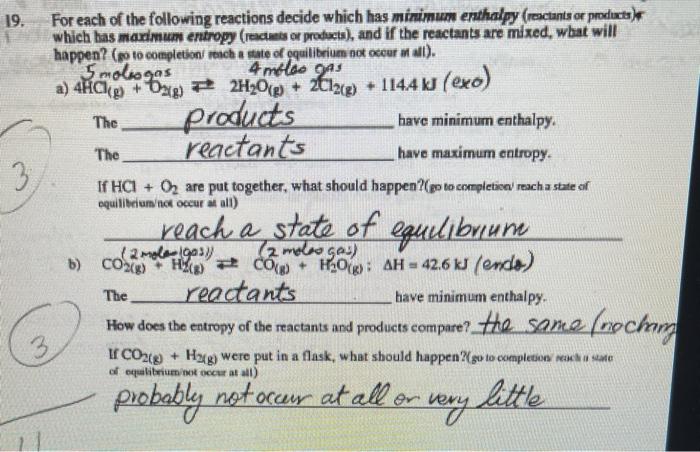 Solved Why does HCl+O2 if they were put together reach | Chegg.com