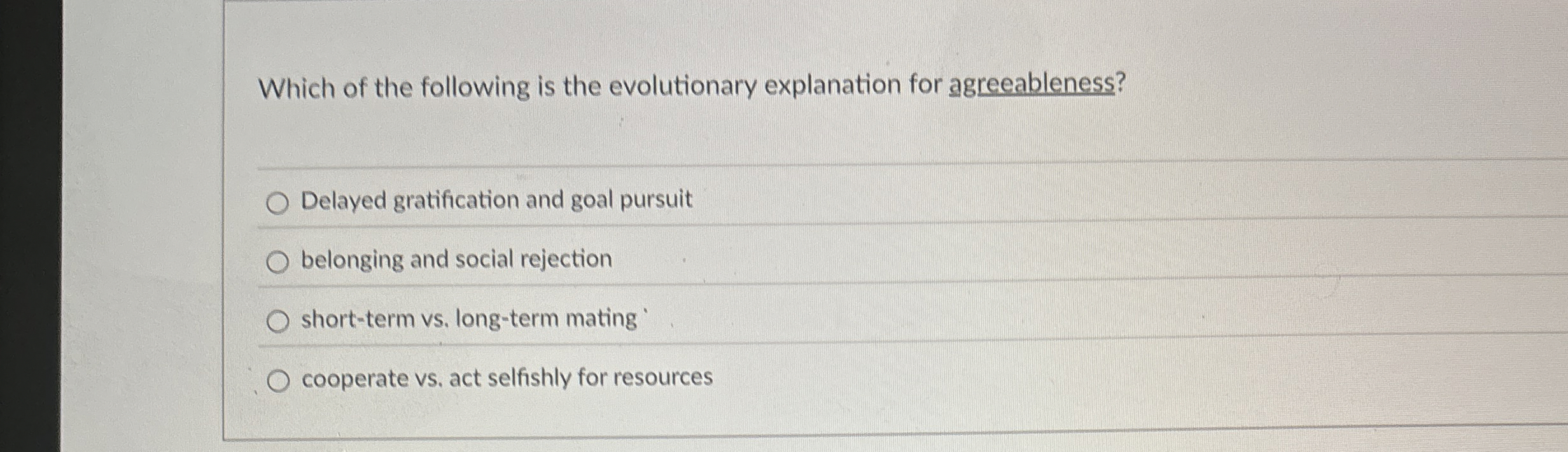 Solved Which of the following is the evolutionary | Chegg.com