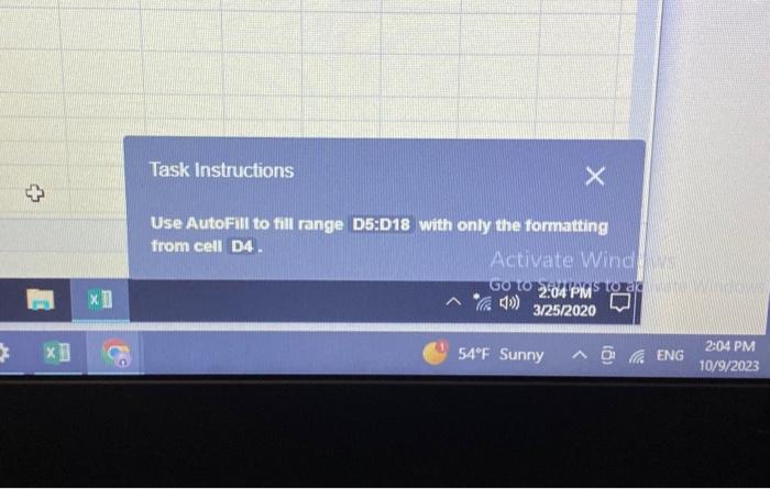 Solved D Xi Task Instructions X Use Autofill To Fill 