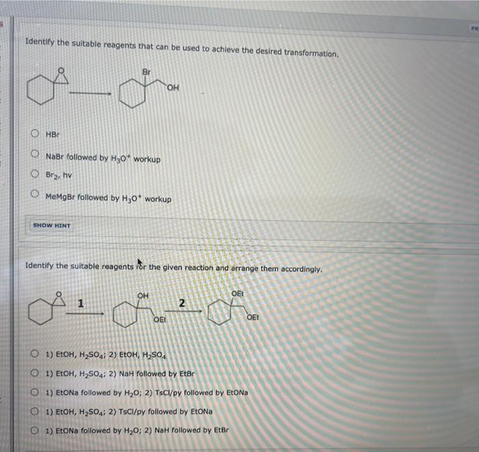 Solved Fill in the missing reagents below. ОН ОН РІ о-мо ? | Chegg.com