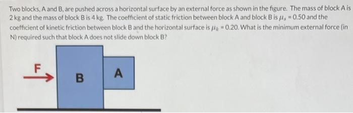 Solved Two blocks, A and B, are pushed across a horizontal | Chegg.com