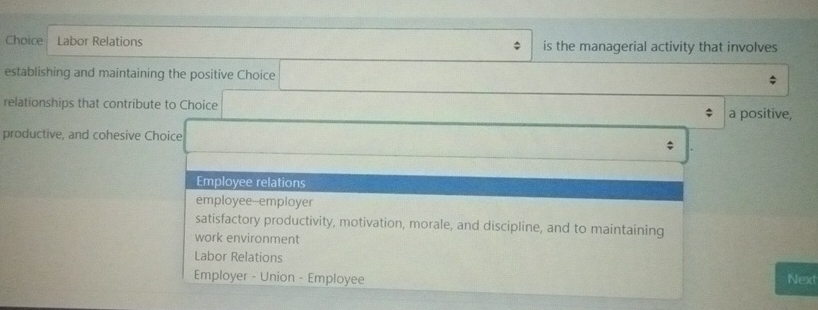 Solved ChoiceLabor Relationsis the managerial activity that | Chegg.com