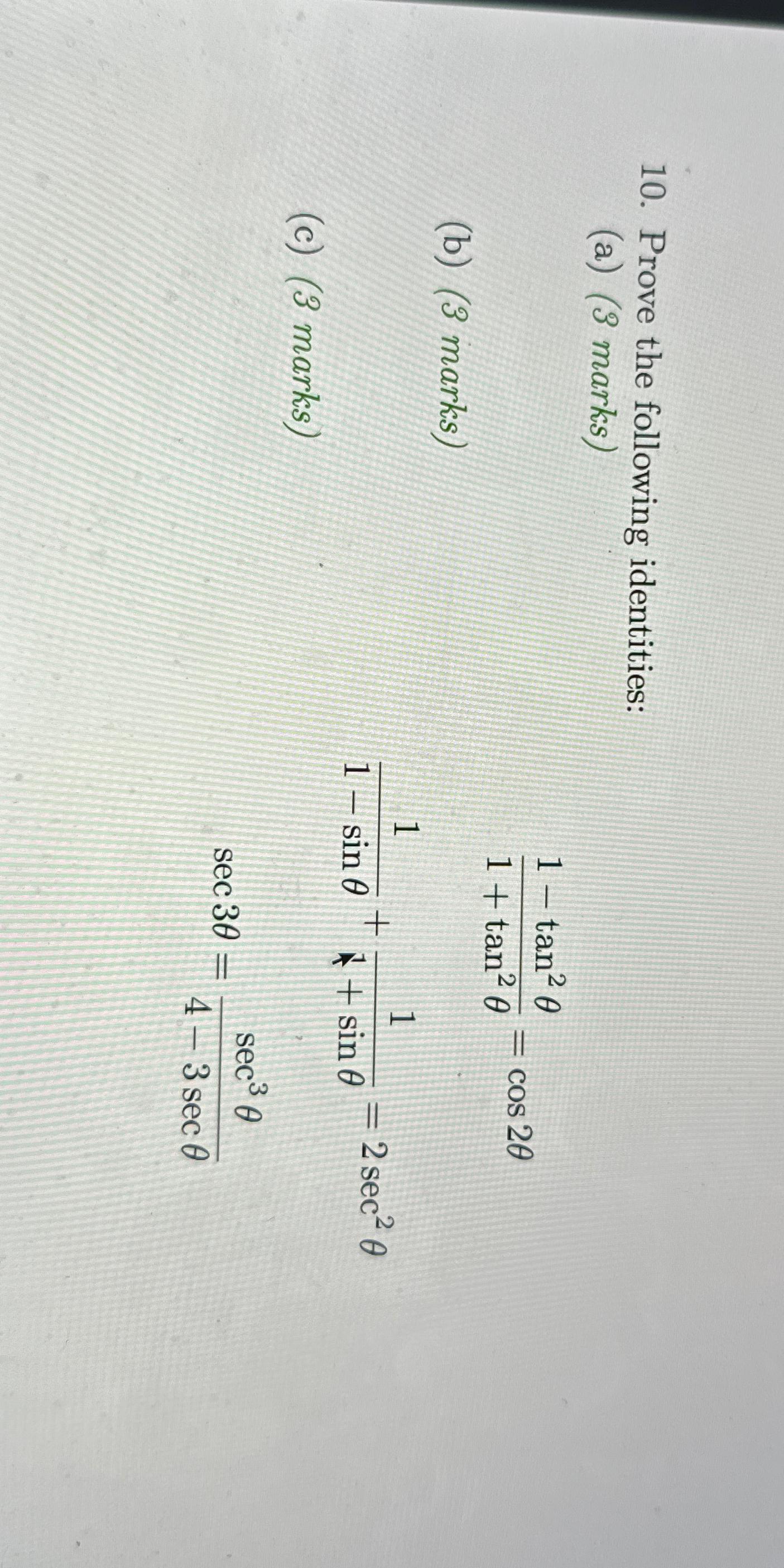 Solved Prove the following identities:(a) (3 | Chegg.com