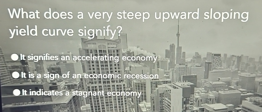 Solved What does a very steep upward sloping yield curve | Chegg.com