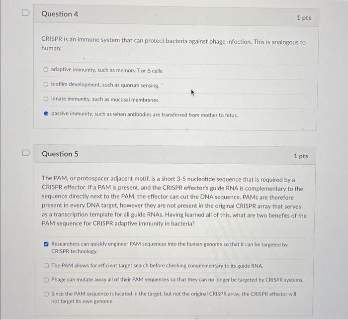 Solved As a bacterial immune system, CRISPR systems use a | Chegg.com