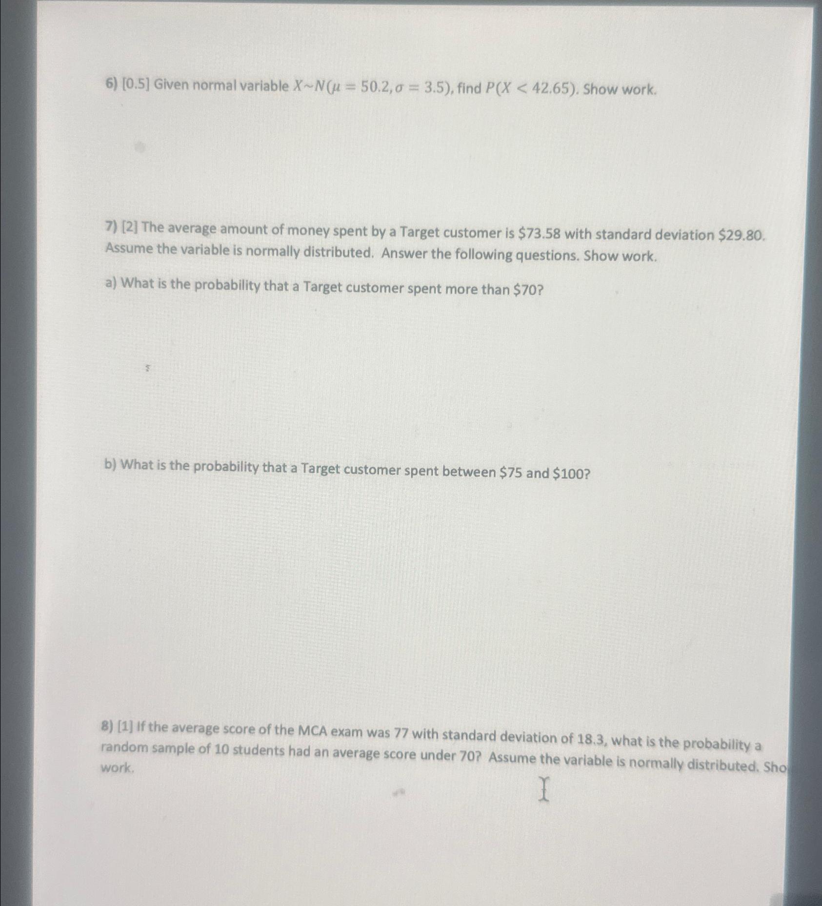 Solved [1.5] ﻿For each problem, shade the correct area and | Chegg.com