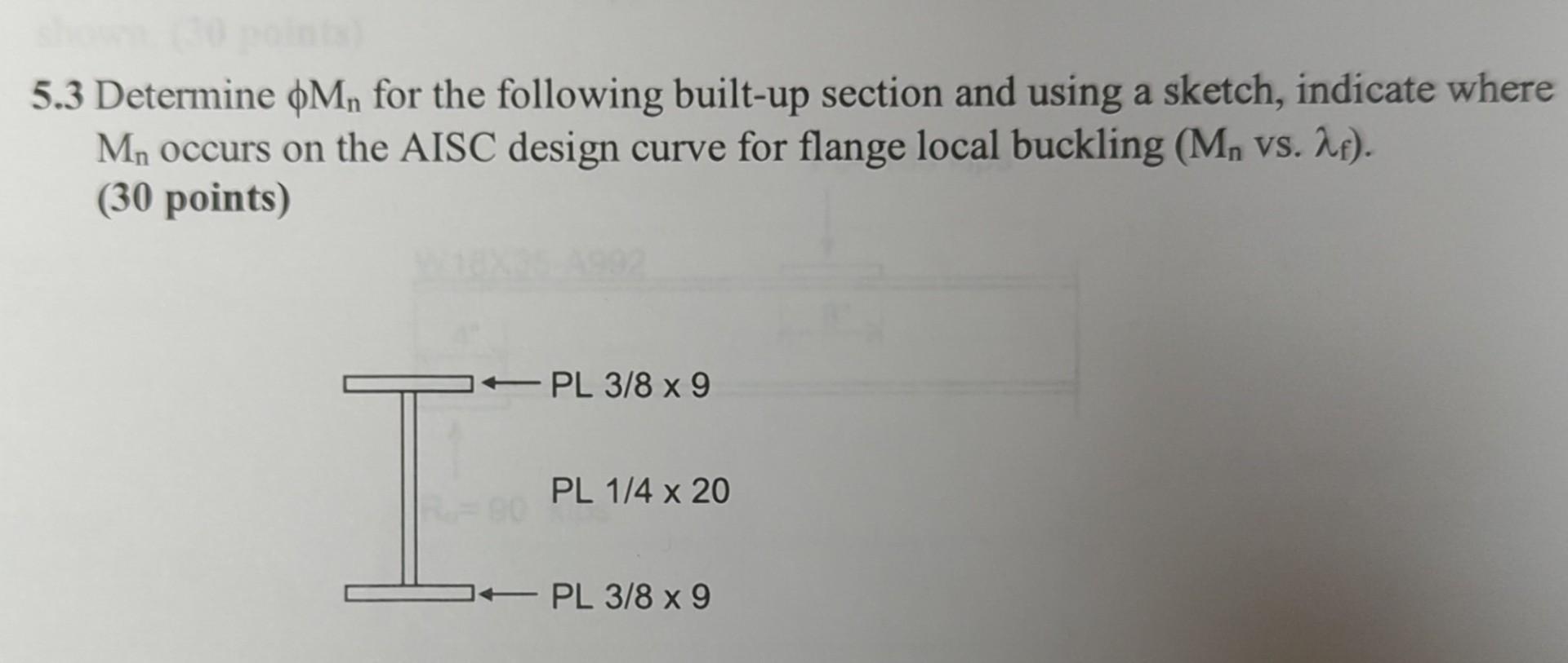 Solved 5.3 Determine oMn for the following built-up section | Chegg.com
