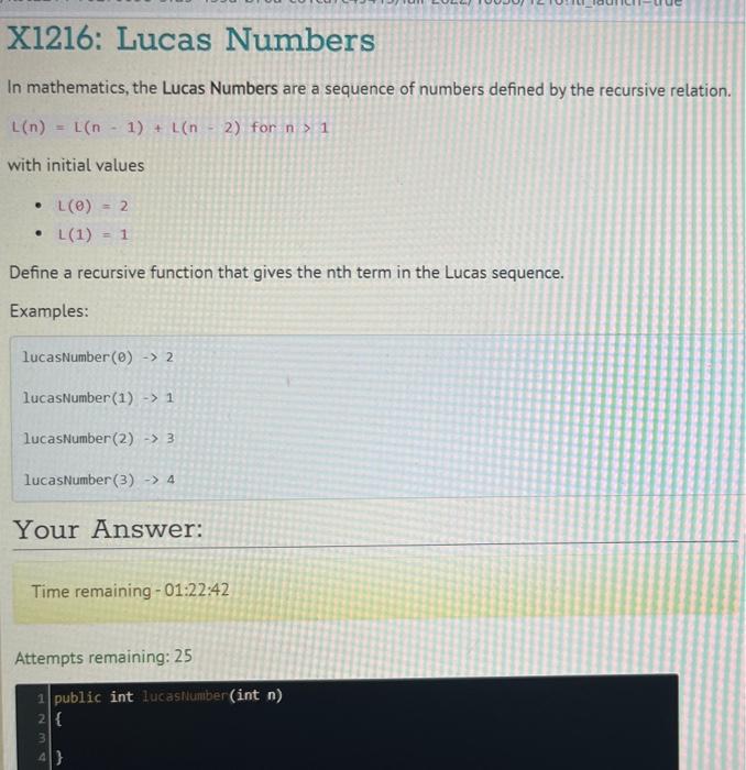 Solved In mathematics, the Lucas Numbers are a sequence of | Chegg.com