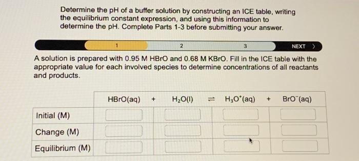 Solved Determine the pH of a buffer solution by constructing | Chegg.com