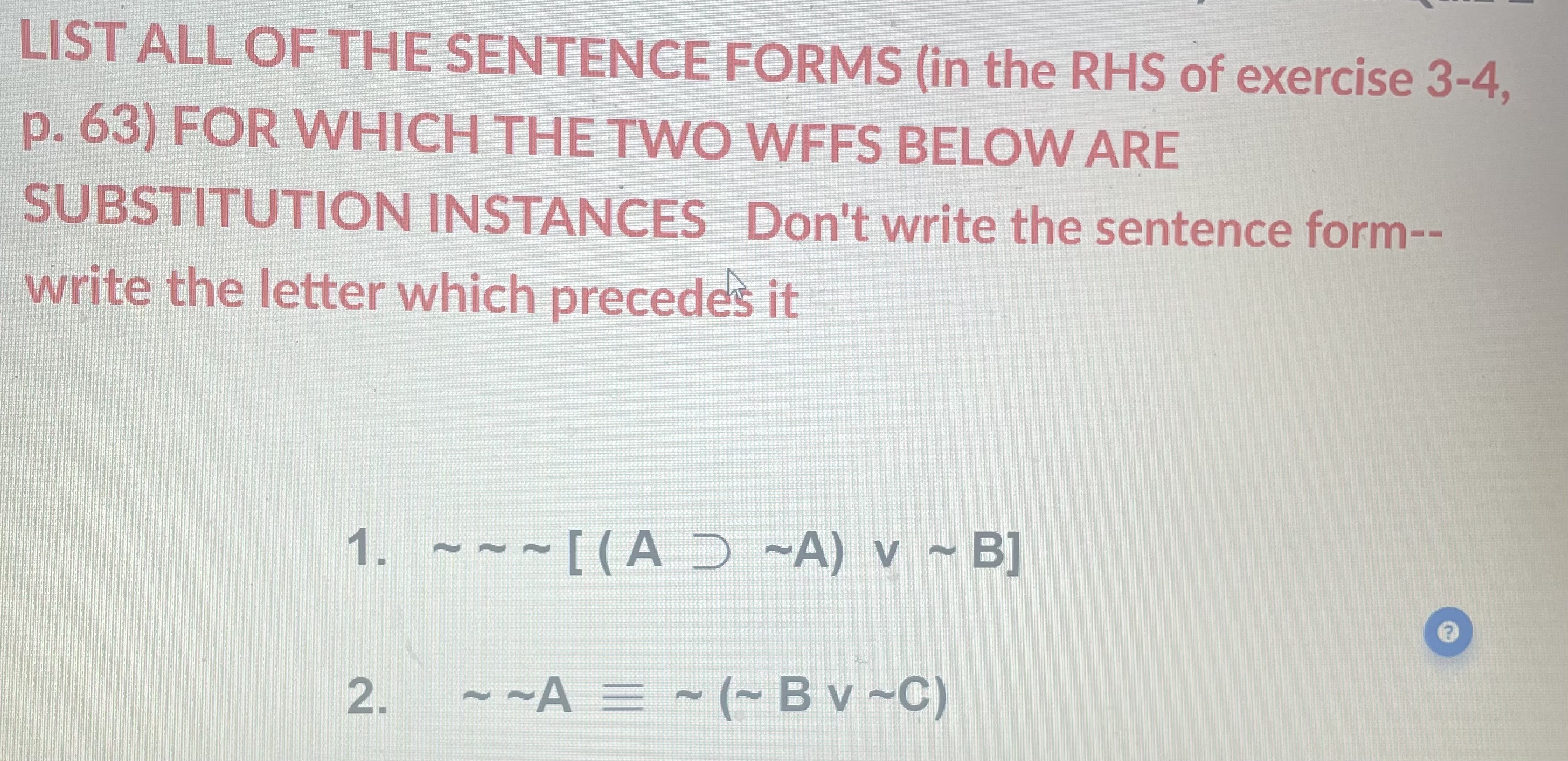 Solved LIST ALL OF THE SENTENCE FORMS (in the RHS of | Chegg.com