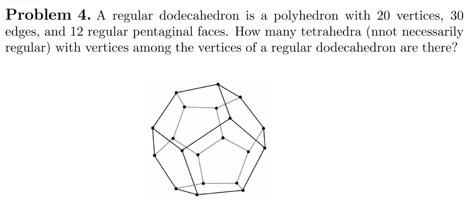 Solved Problem 4. ﻿A regular dodecahedron is a polyhedron | Chegg.com