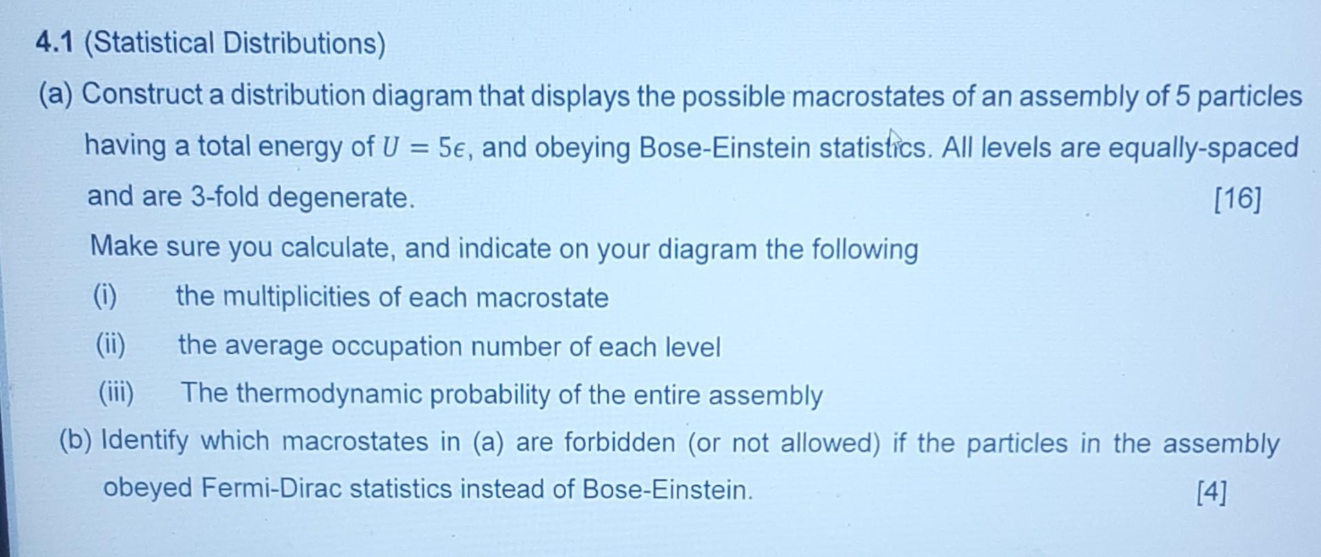 4.1 (Statistical Distributions) (a) Construct a | Chegg.com