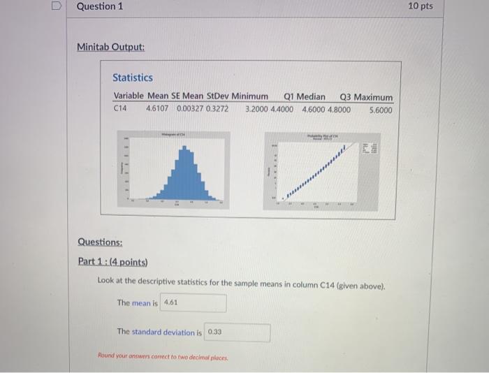 Solved The goal of this Minitab assignment is to conduct a | Chegg.com