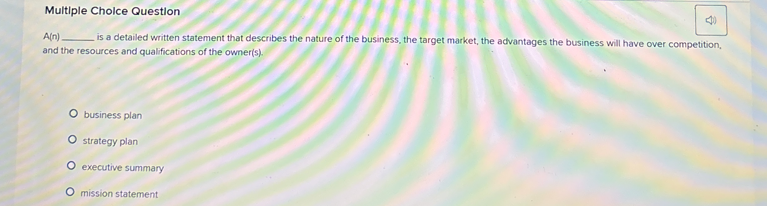 Solved Multiple Cholce QuestionA(n)is a detailed written | Chegg.com