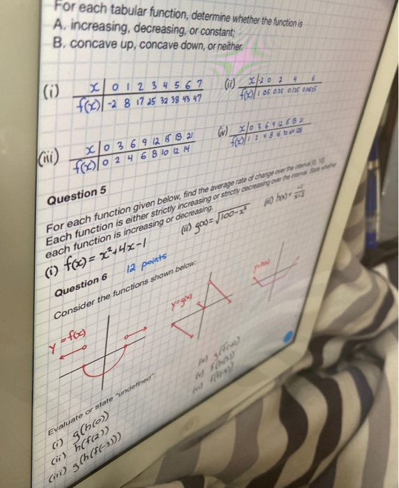 Solved For each tabular function, determine whether the | Chegg.com