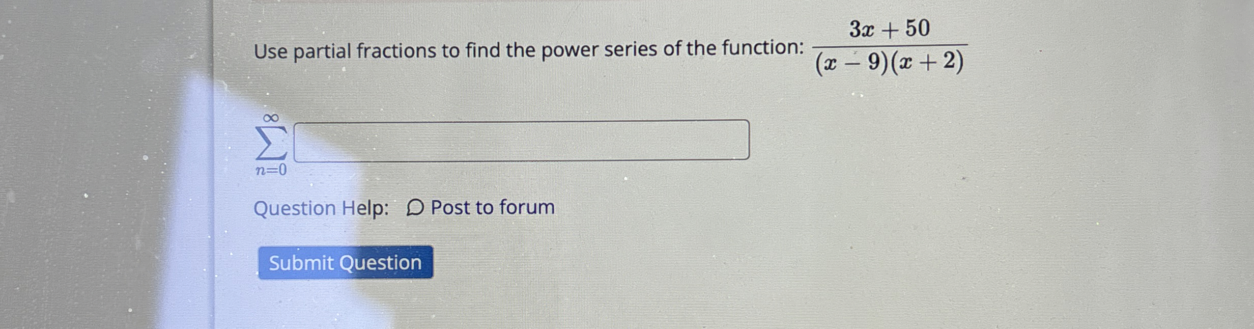 Solved Use partial fractions to find the power series of the | Chegg.com