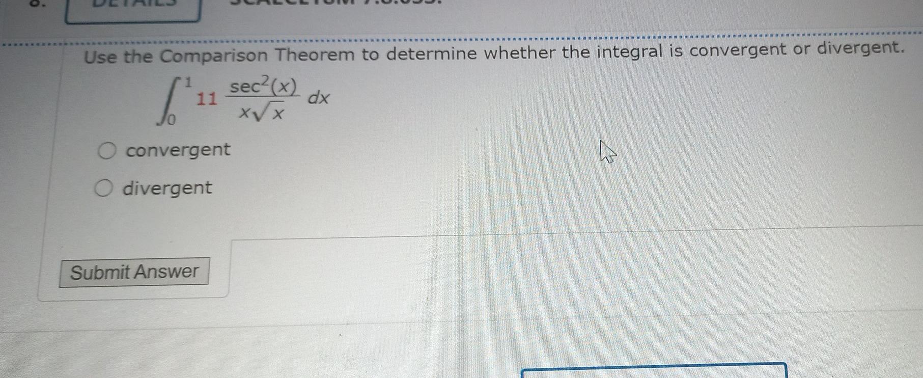 Solved 3. Use the Comparison Theorem to determine whether | Chegg.com