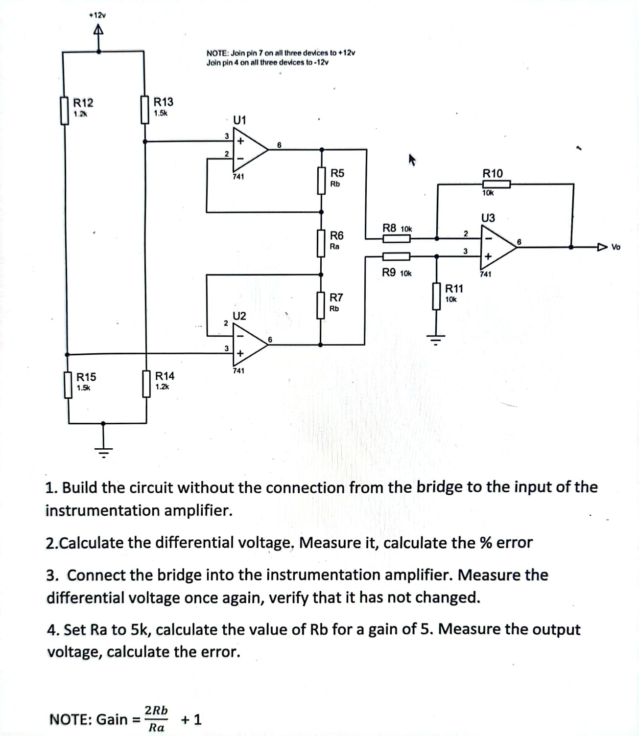 Draw instrumentation amplifier on tinkercad 1. ﻿Build | Chegg.com