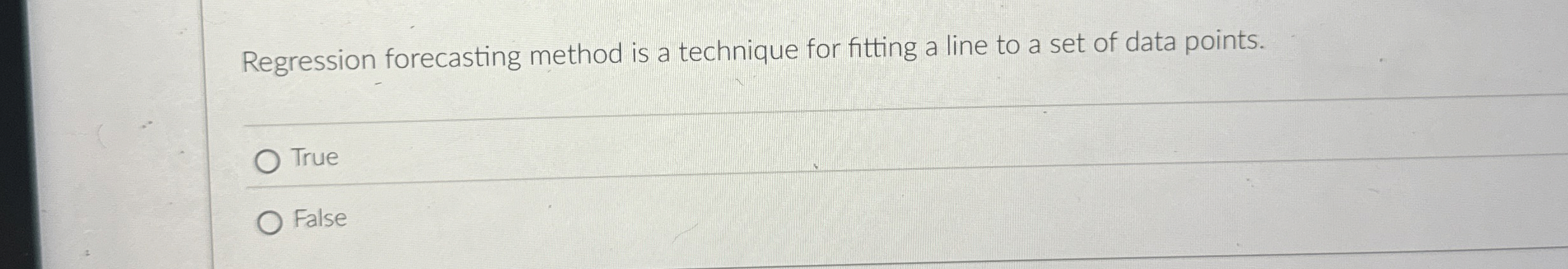 Solved Regression forecasting method is a technique for | Chegg.com