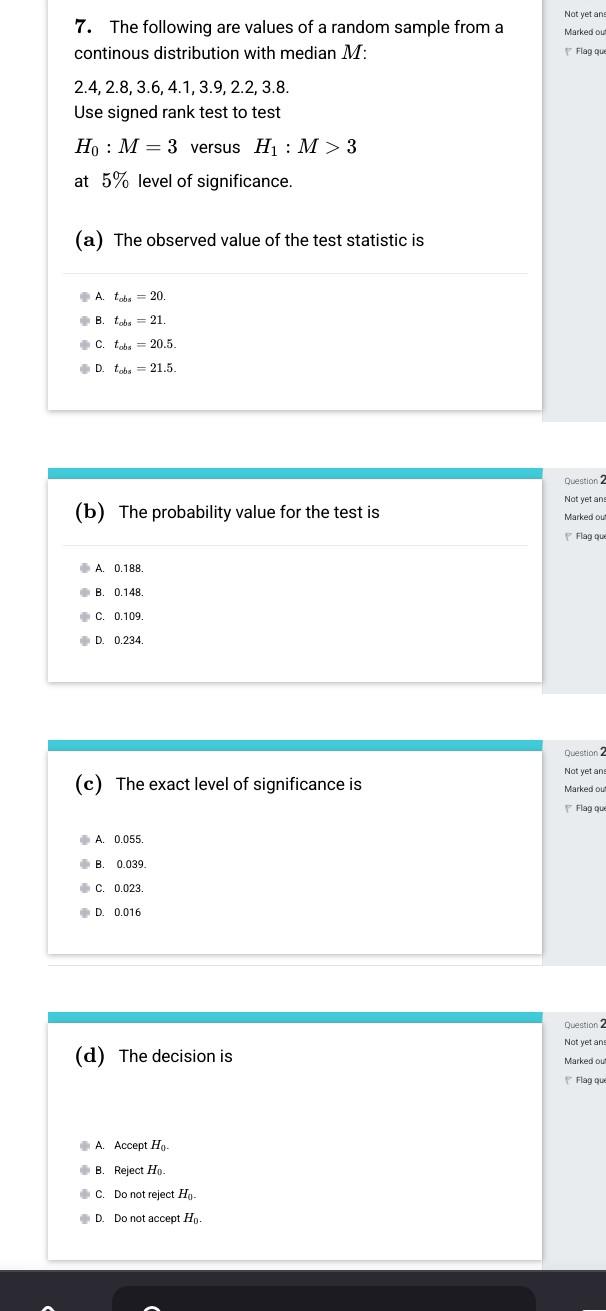 Solved 7. The following are values of a random sample from a | Chegg.com