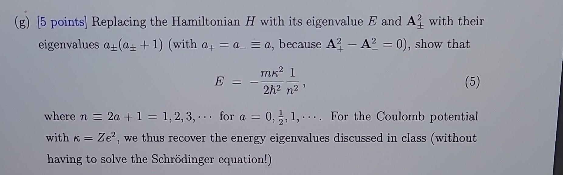 Solved LRL Vector, SO(4) Algebra and Hydrogen Spectrum: The | Chegg.com