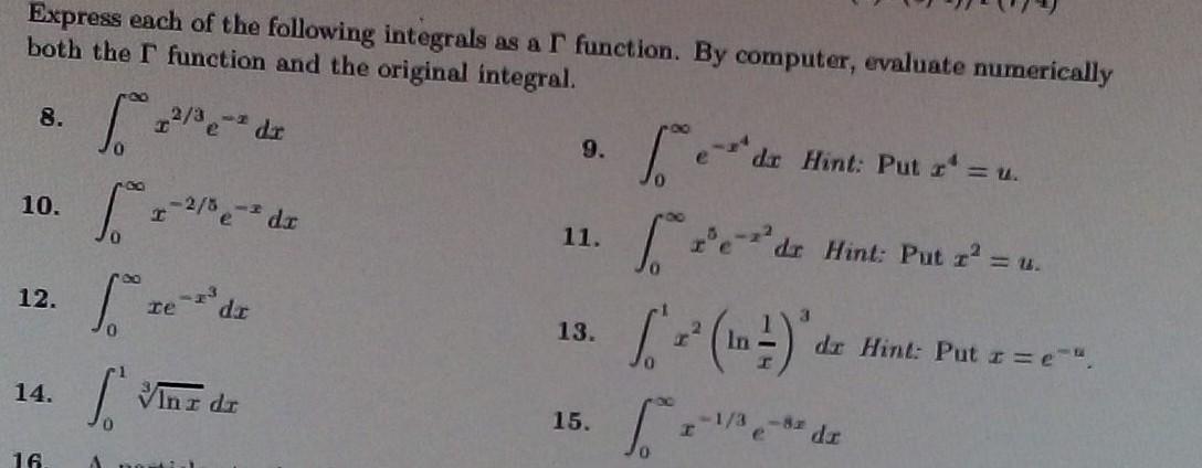 Solved Express each of the following integrals as a r | Chegg.com