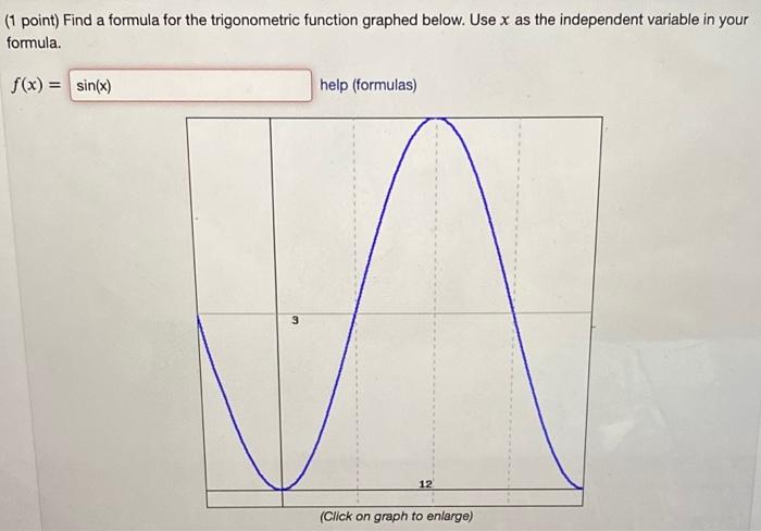 Solved (1 point) Find a formula for the trigonometric | Chegg.com