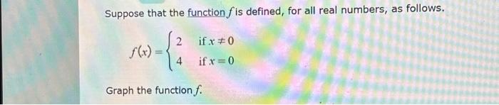 Solved Suppose that the function fis defined, for all real | Chegg.com