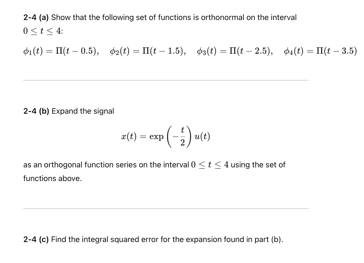 Solved 2-4 (a) ﻿Show that the following set of functions is | Chegg.com