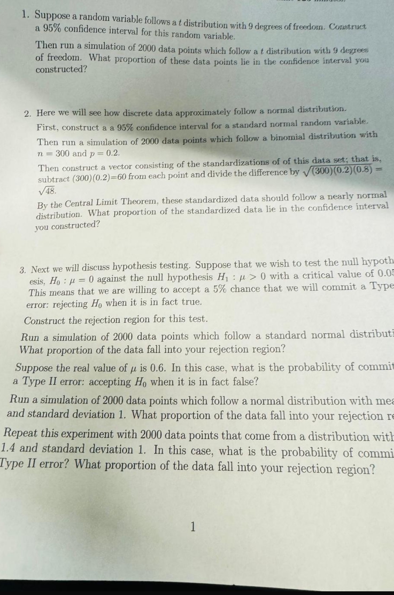 Solved Suppose a random variable follows a t ﻿distribution | Chegg.com