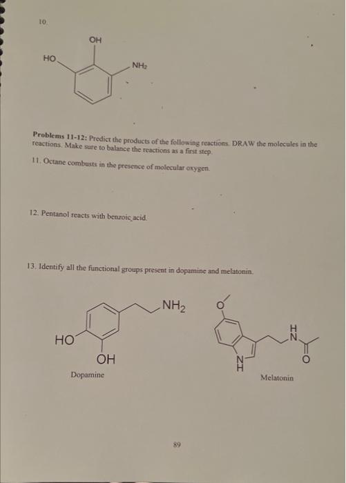 Solved Problems 11-12: Predict the products of the following | Chegg.com