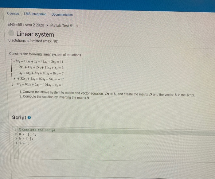 Solved Courses LMS Integration Documentation ENGE501 sem 2 | Chegg.com