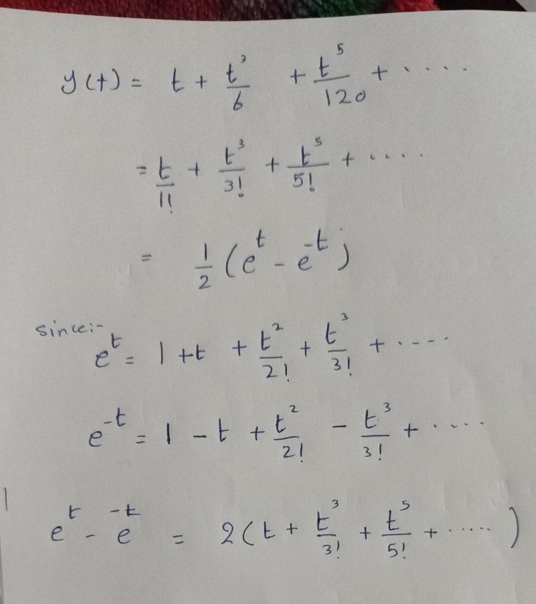 Solved Q2 Verify the Taylor series for exponential function | Chegg.com