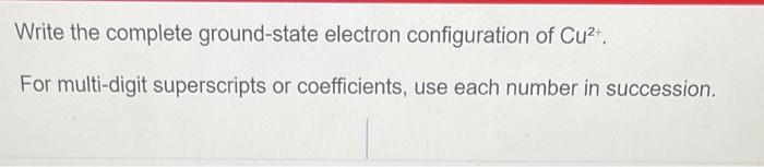 Solved Write The Complete Ground State Electron