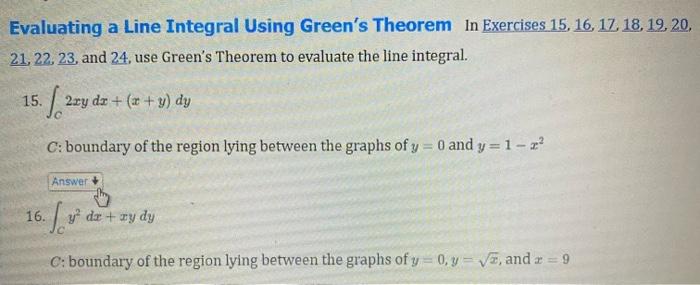 Solved Evaluating a Line Integral Using Green's Theorem In | Chegg.com