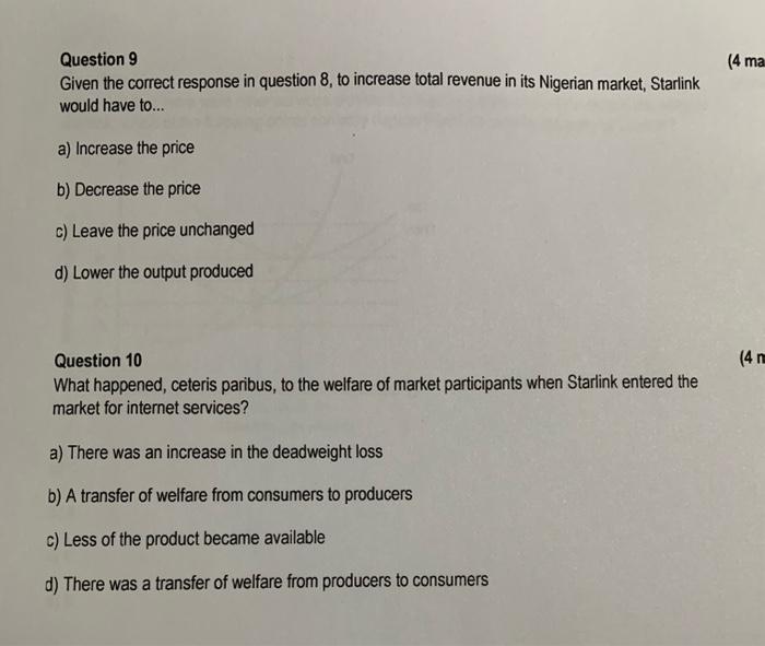 Solved Question 9 (4) Given the correct response in question | Chegg.com