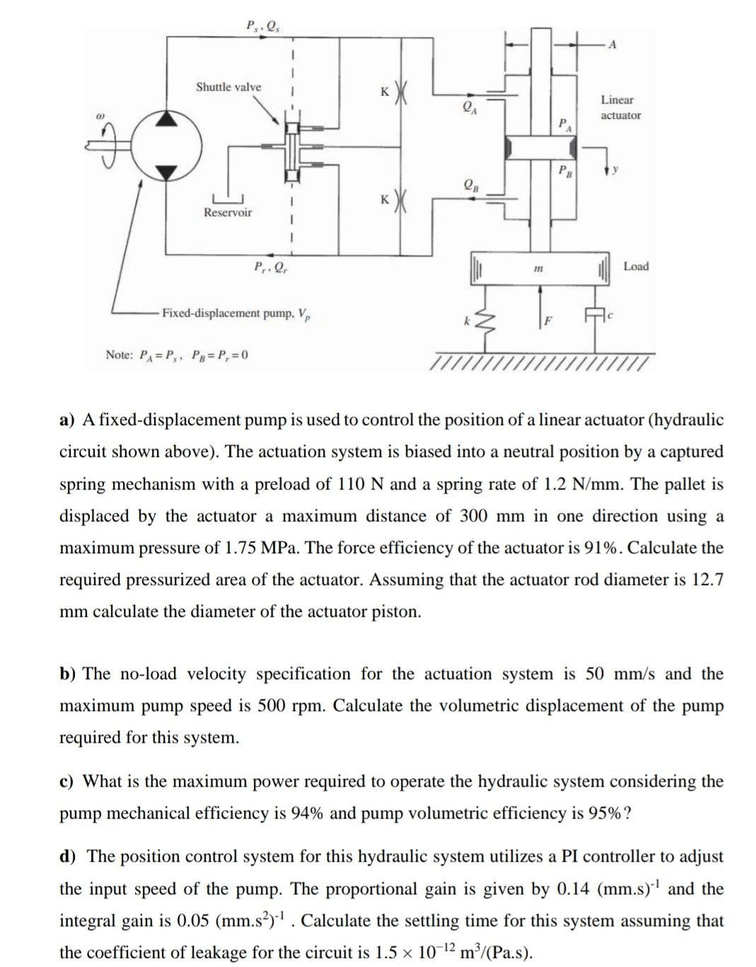 Fixed Displacement Pump Diagram Pump Displacement Variable H