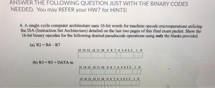 Solved ANSWER THE FOLLOWING QUESTION JUST WITH THE BINARY | Chegg.com