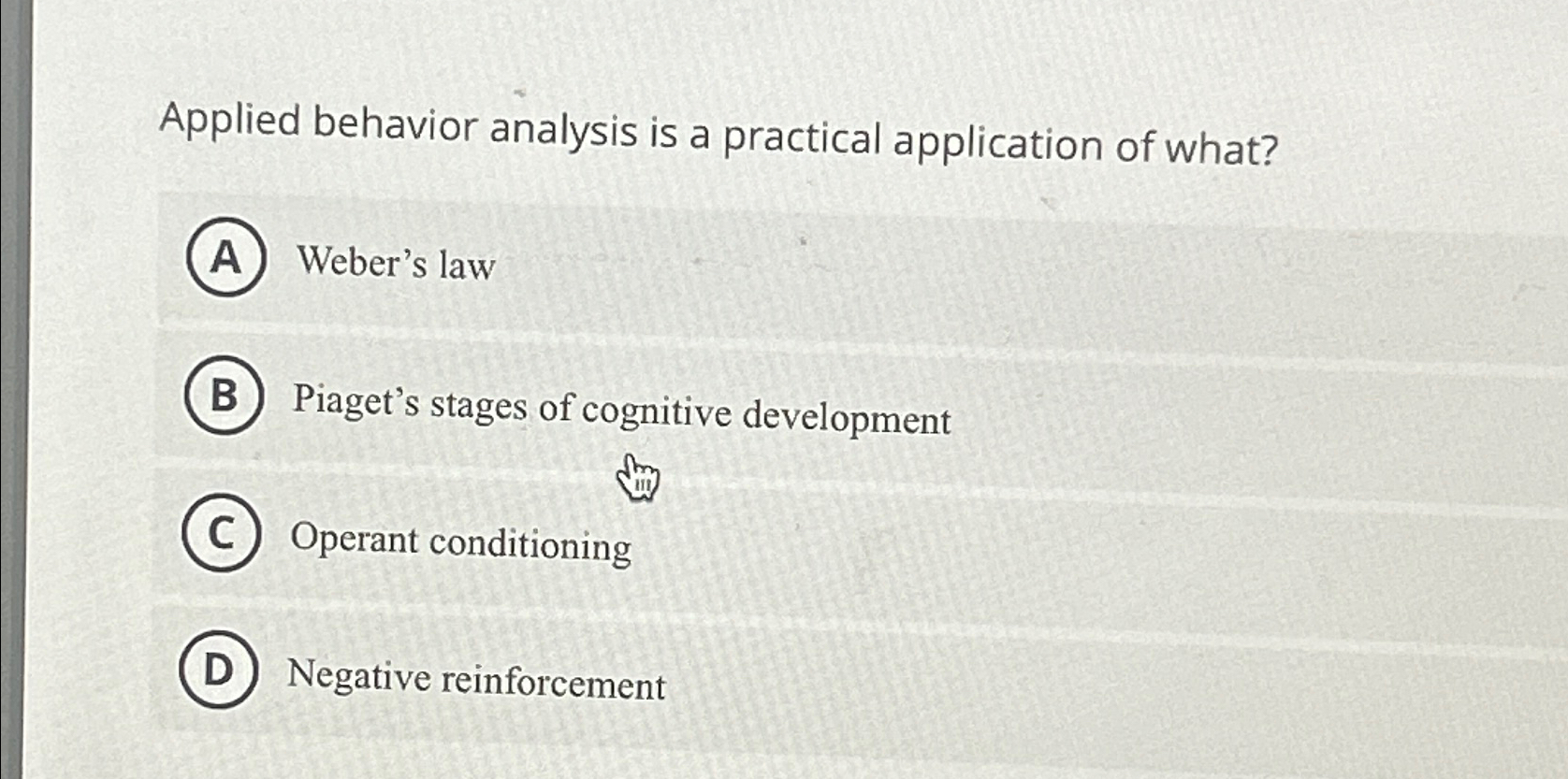 Solved Applied behavior analysis is a practical application | Chegg.com