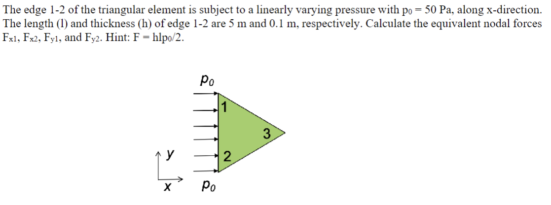 Solved ASAP!! The edge 1-2 ﻿of the triangular element is | Chegg.com