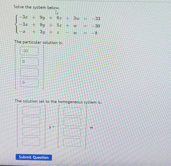 Solved Solve the system below, | Chegg.com