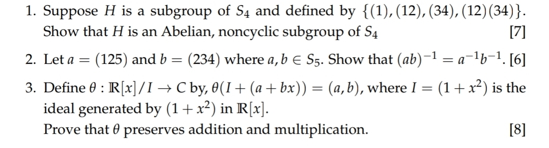 Solved Suppose H ﻿is a subgroup of S4 ﻿and defined by | Chegg.com