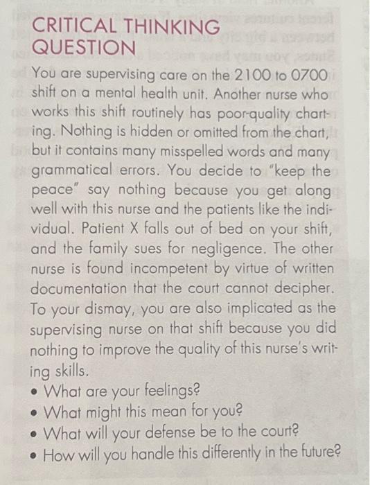 Solved CRITICAL THINKING QUESTION You have just started | Chegg.com