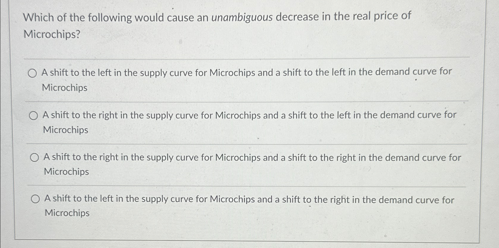 Solved Which of the following would cause an unambiguous | Chegg.com