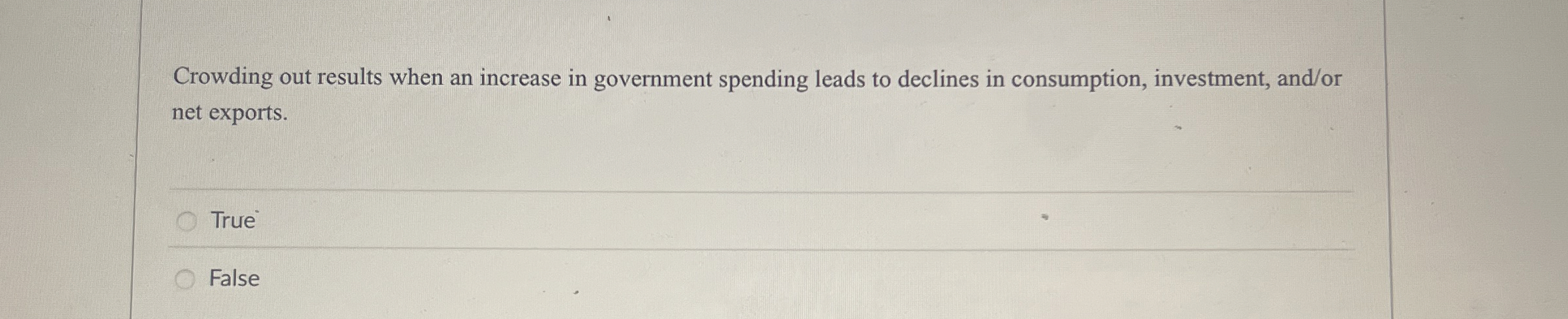 Solved Crowding out results when an increase in government | Chegg.com