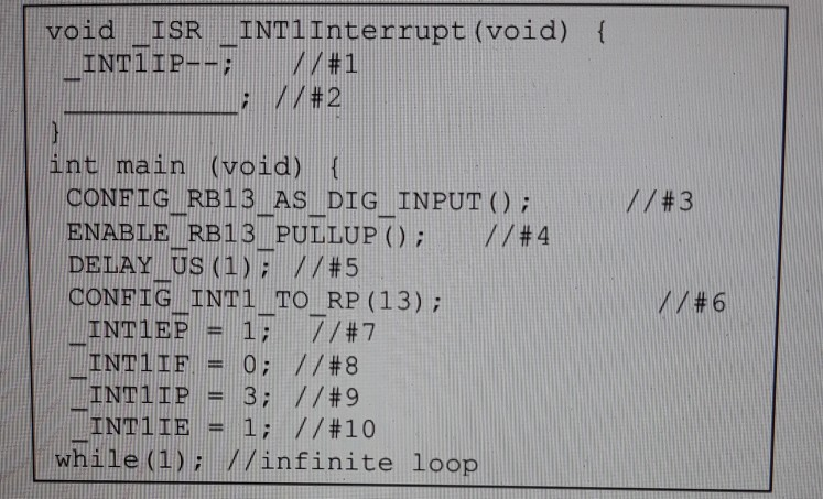 Assume that RB13 has a push button switch connected | Chegg.com