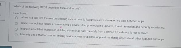 Solved Which of the following BEST describes Microsoft | Chegg.com